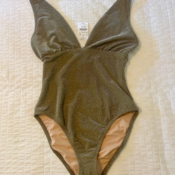 J. Crew | Swim | J Crew Shimmering Gold One Piece Swimsuit | Poshmark